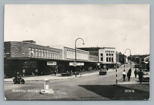 Broadway ACCRINGTON England RPPC Motorcycle Vintage Real Photo ...