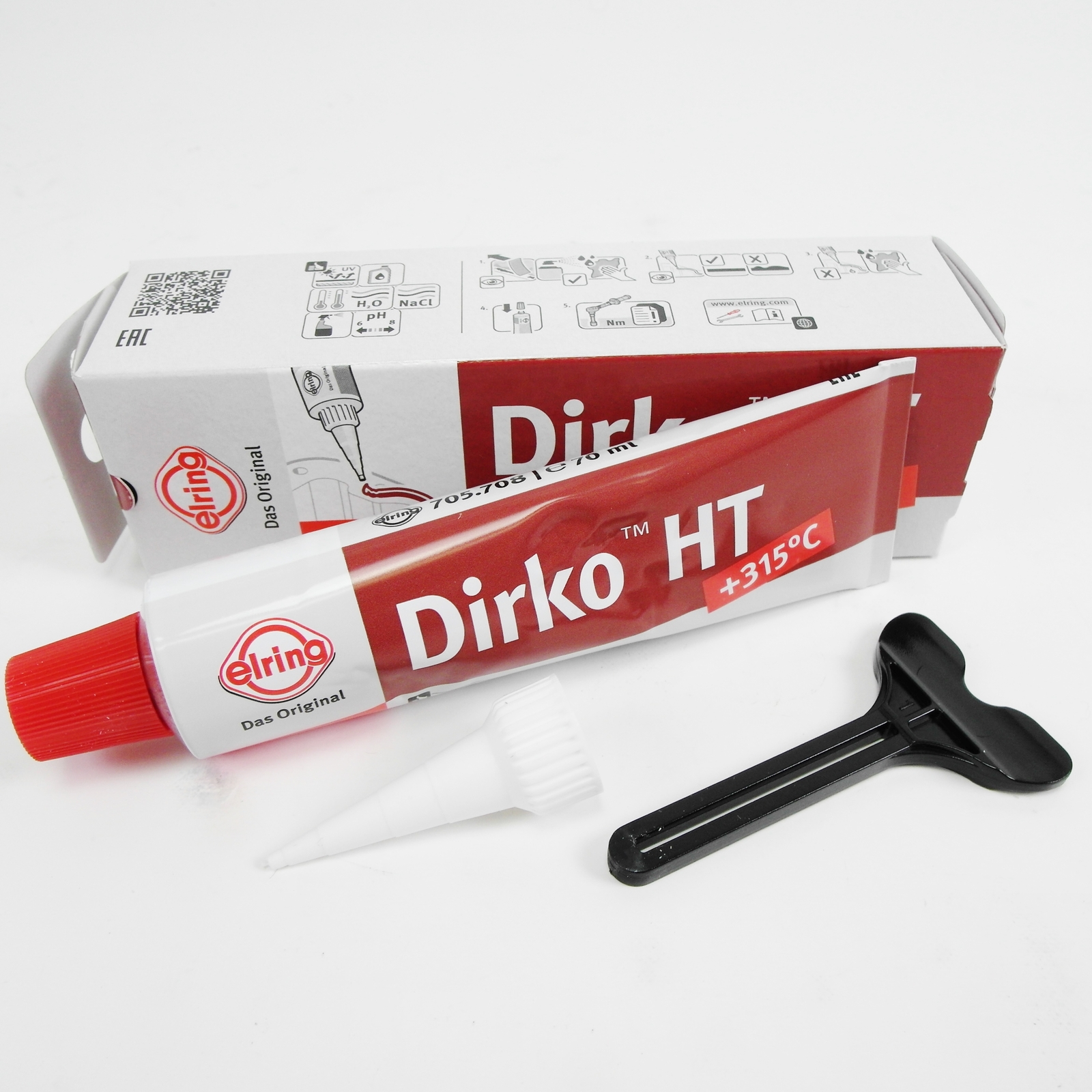 DIRKO HT Dichtmasse rot ELRING bis 315° Grad 70ml Silikon Motor Ölwanne ...