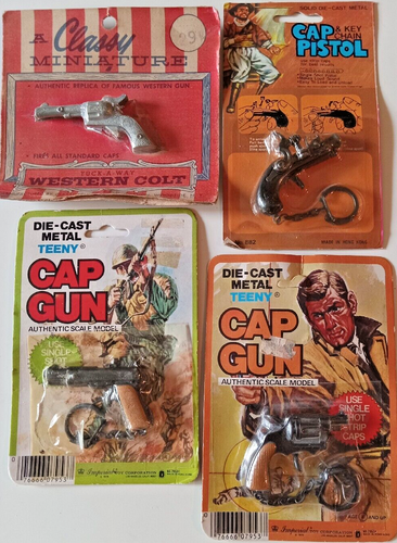 MINI CAP GUN (4 LOT) CLASSY MINIATURE, 2 TEENY CAP GUNS AND CAP PISTOL ...