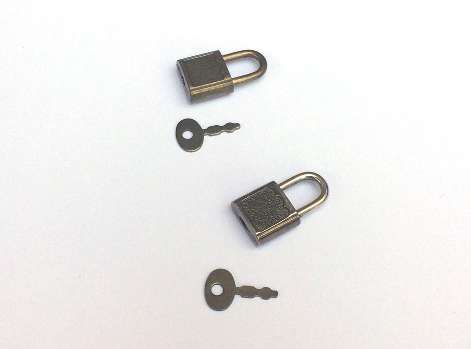 Set of two Mini Locks with Keys for purses, bags, luggage, etc | eBay