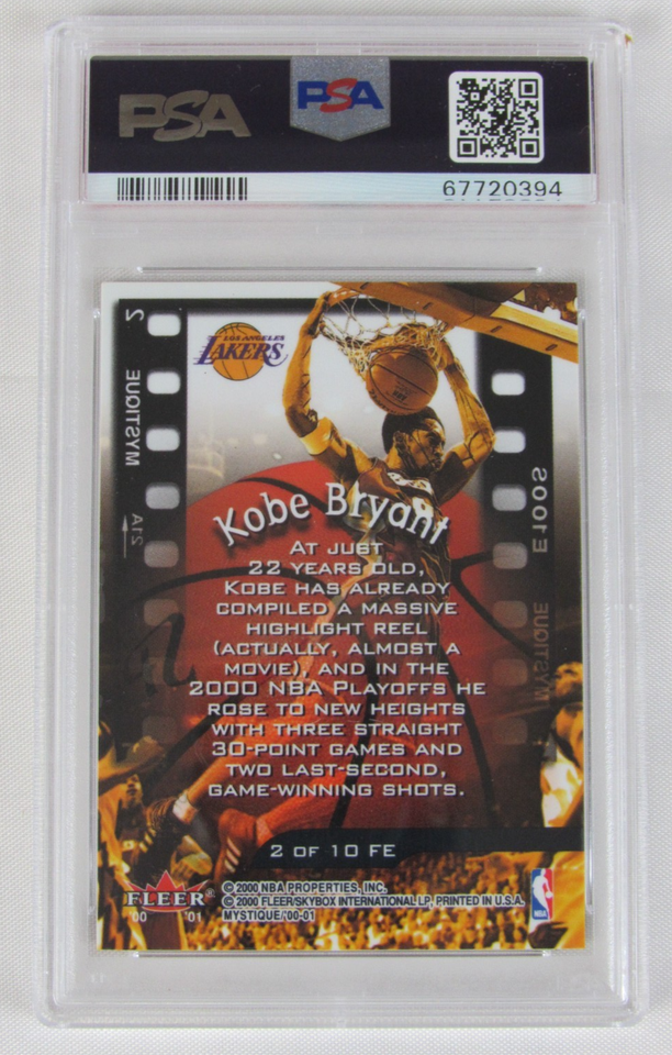 2000 Fleer Mystique Kobe Bryant Film at 11 #2 Insert PSA 8 NM/MT Y214 ...