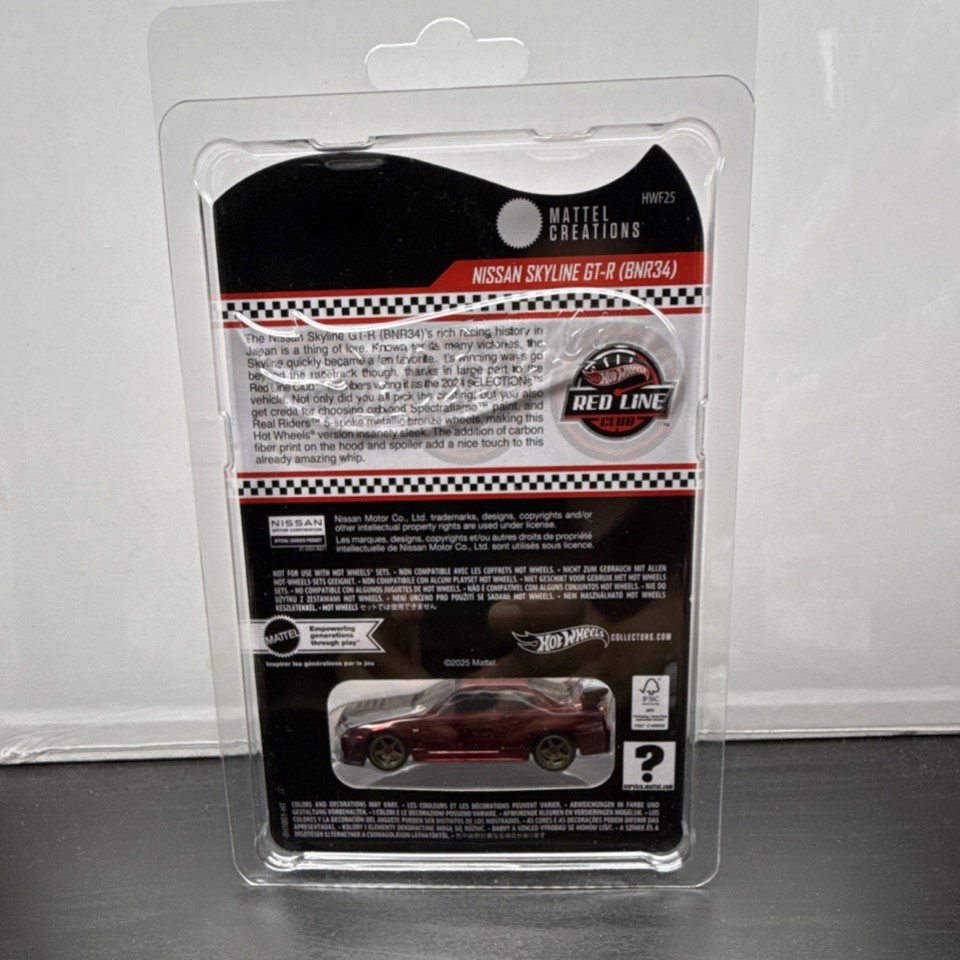 Hot Wheels Red Line Club 2024 Nissan Skyline GT-R (BNR34) Red 1:64 ...