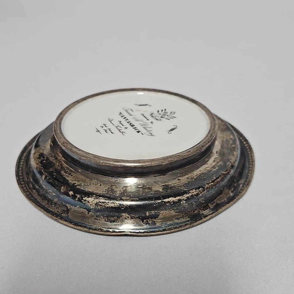 Frank M. Whiting Mallard Sterling Silver Ceramic Coaster Dish Lot Of 2 ...