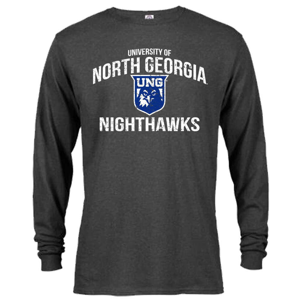 North Georgia Nighthawks UNG Distressed Retro Design Logo Long Sleeve T ...