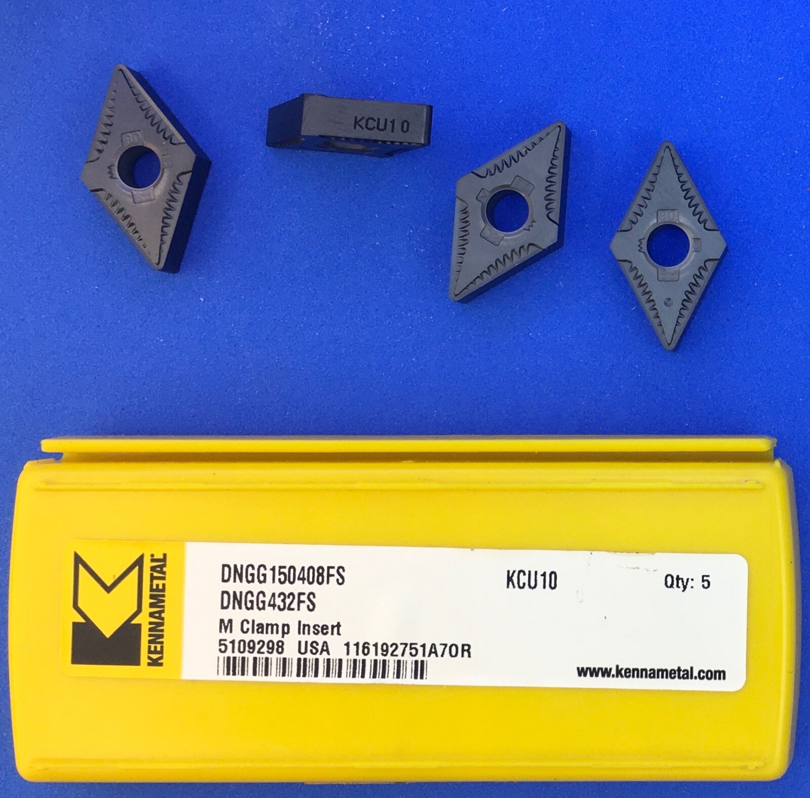 4pc KENNAMETAL DNGG 150408FS DNGG 432 FS Carbide Inserts; KCU10🎯 ...