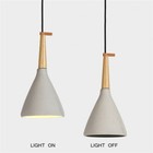 Timber Raw Concrete Bell Shaped Pendant Light | eBay