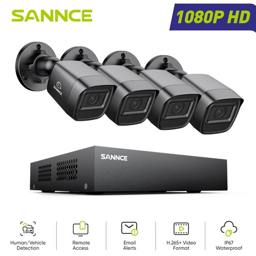 SANNCE 5in1 8CH DVR 1080P Security Camera System Outdoor Human Vehicle ...