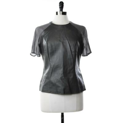 Giuliana Rancic NEW Womens S Charcoal Gray Trendy Faux Leather Back ...