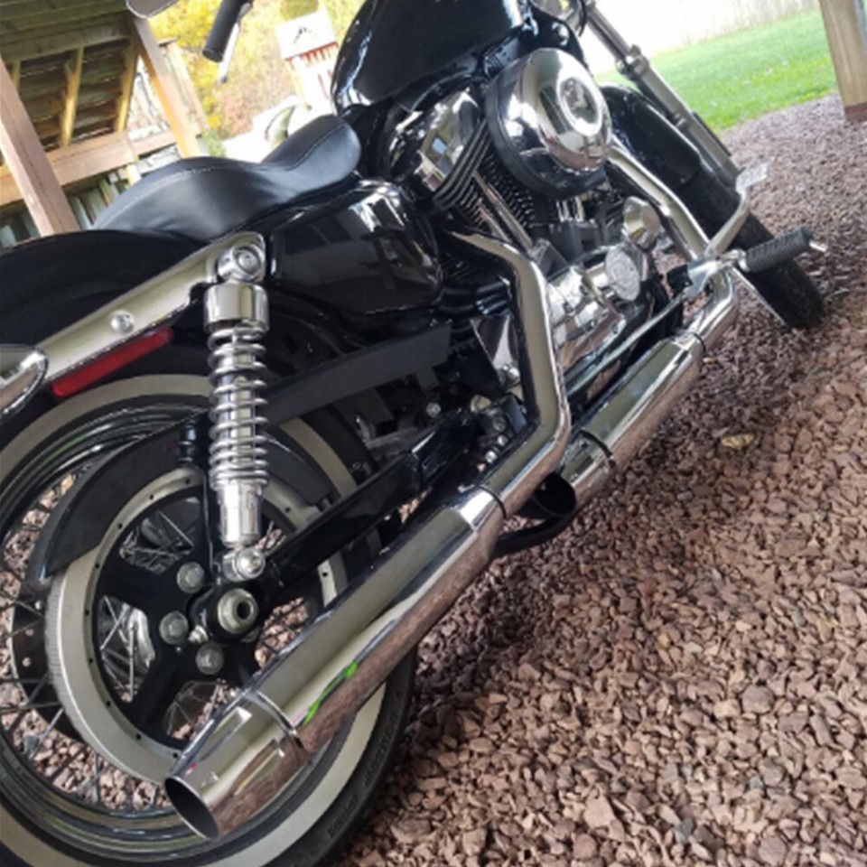 For Harley Chrome 3" Slip on Mufflers Exhaust Pipes Sportster 883 1200 ...