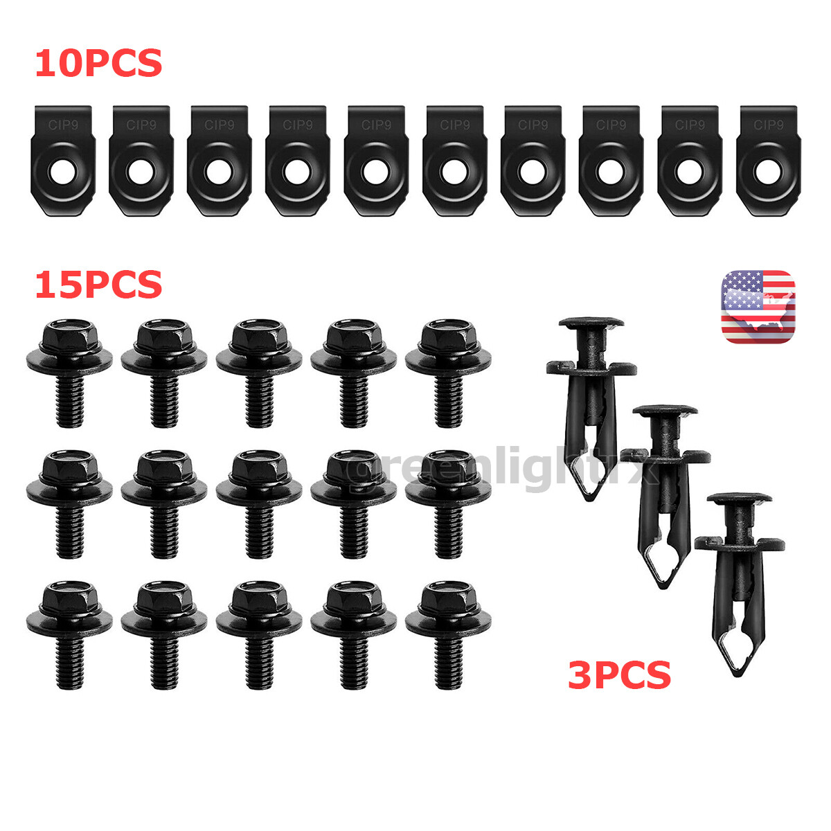 28X Car Retainer Clips Fasteners Bolts U Nut Push Pin Screws Rivet ...