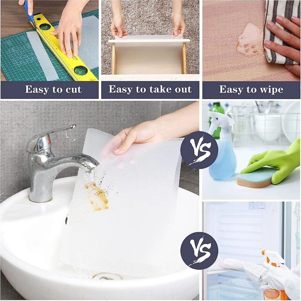 Transparent Drawer Liners Mat Non-Slip Kitchen Cabinet Table Pad | eBay