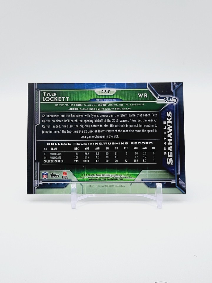 Tyler Lockett ROOKIE CARD 2015 Topps #462 Seattle Seahawks (RC) | eBay