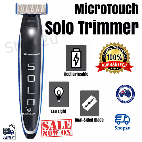 Men's Rechargeable Electric Razor Micro Touch Solo Shaver Groomer Edge ...