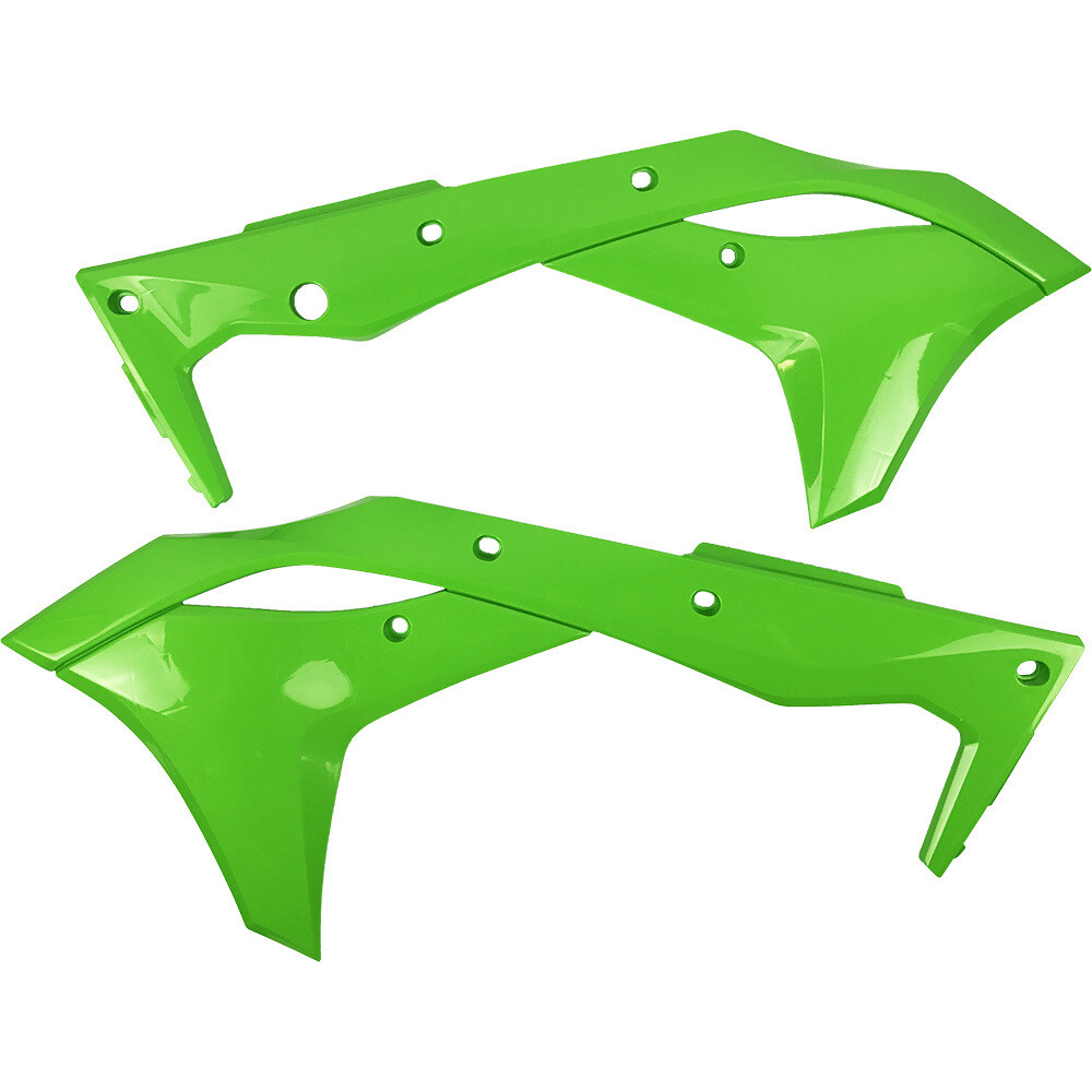 UFO Kawasaki Mx KX250F 17-20 Green Motocross Dirt Bike Radiator Shrouds ...