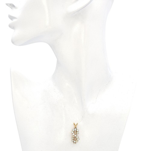 Vintage 14K Yellow Gold 1.04 TCW Opal Cluster Dollar Sign Pendant | eBay