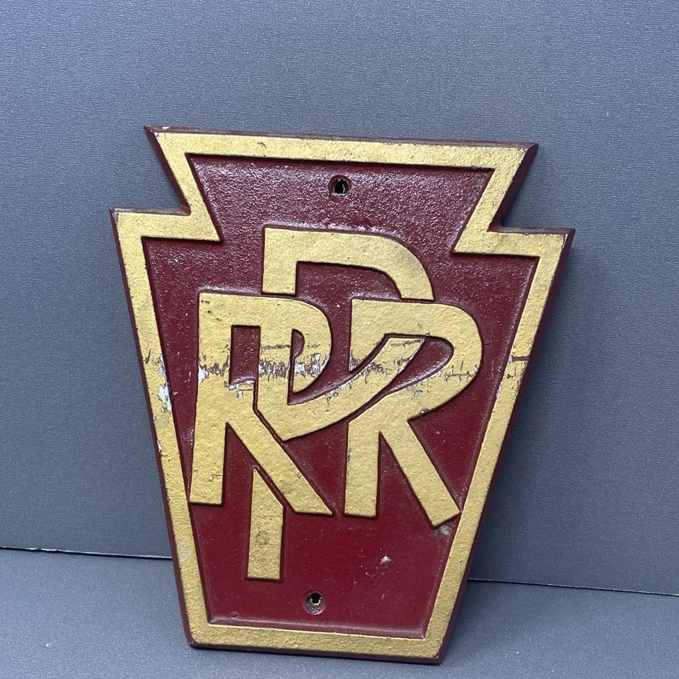 Vintage Pennsylvania Railroad PRR Keystone Plaque Emblem Sign Ceramic ...