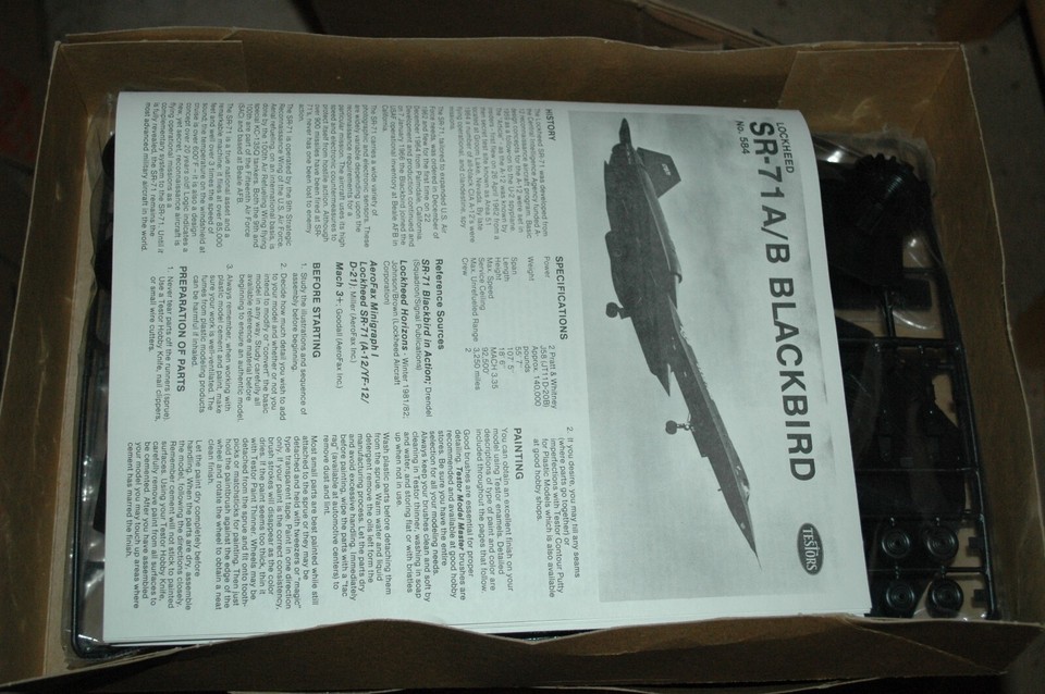 1/48 Testor's Lockheed SR-71 plastic model airplane kit NIOB | eBay