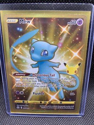 Pokemon TCG GOLD Mew Gold Full Art 025/025 Celebrations 25th ...