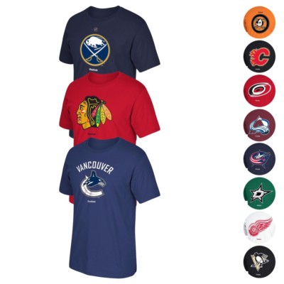NHL Reebok "Jersey Crest" Team Primary Logo Graphic T-Shirt Collection ...