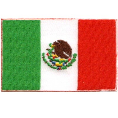 MEXICO FLAG PATCH EMBROIDERED WHITE BORDER FAST FREE SHIPPING! | eBay