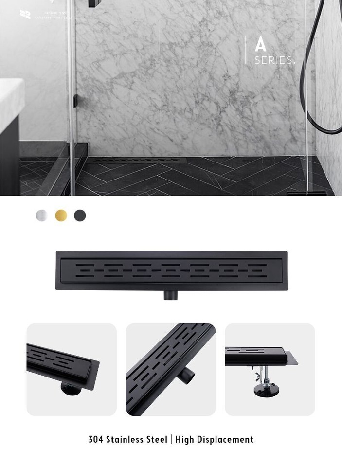 CANIVEAU DE DOUCHE 70cm EN INOX BLACK MATT, STERFPUT DE DOUCHE, HAUTEUR ...