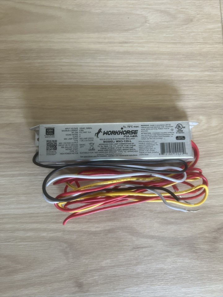 Fulham Workhorse WH3-120-L Solid State Electronic Ballast 120V 50/60Hz ...