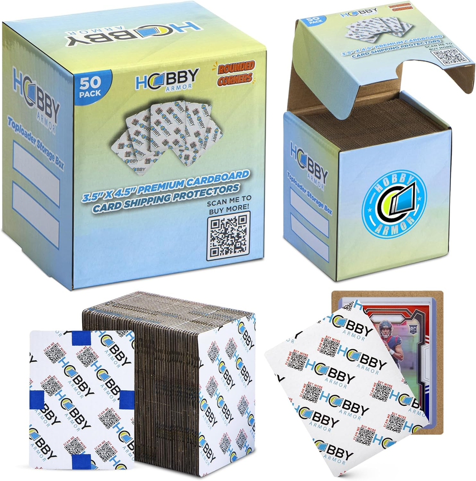 50 Pack Trading Card Shipping Protector by , 3.5" X 4.5" with Rounded ...