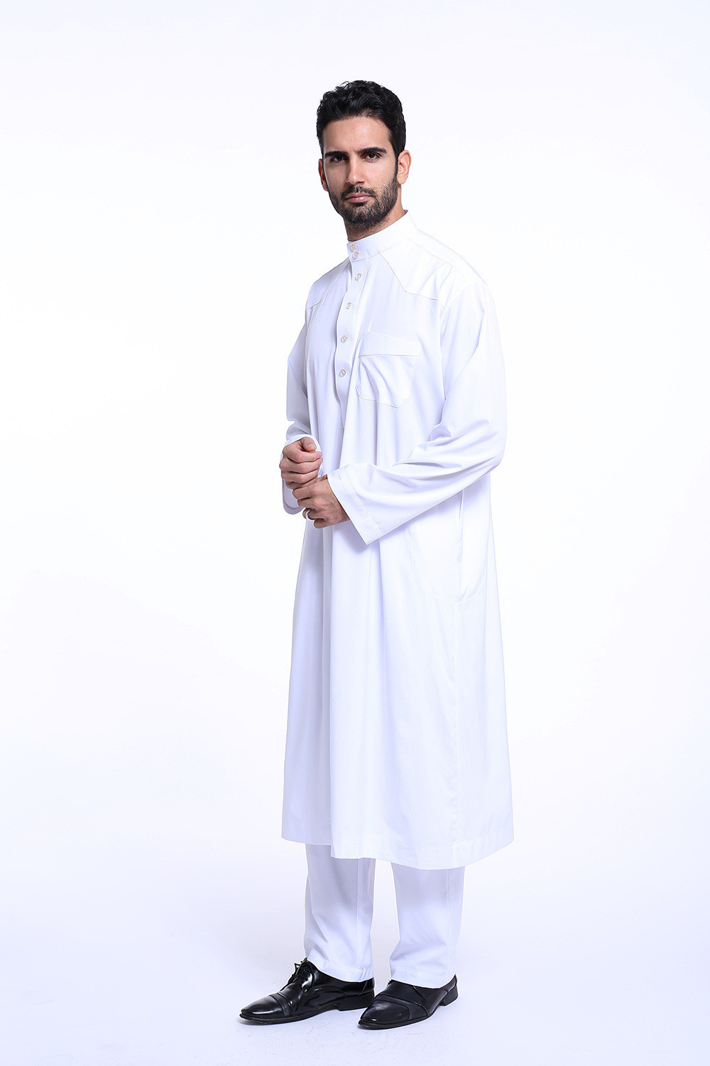 Men Saudi Thobe Thoub Daffah Dishdasha Muslim Arab Kaftan Clothing ...