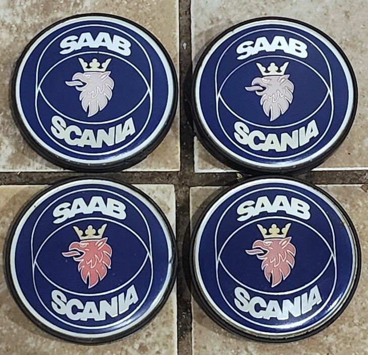 Set of 4 Genuine OEM 1997-2000 Saab-Scania 900 9000 9-3 9-5 Center Caps ...