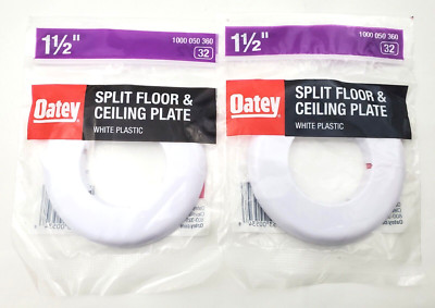 Lot of 2 Oatey 1000050360 1-1/2" Split Floor & Ceiling Plates White ...