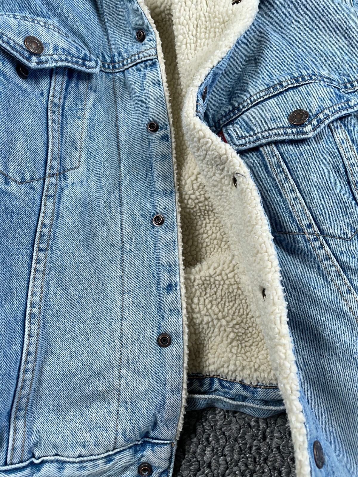 Levi's Premium Sherpa Lined Jean Jacket Men's Small B… - Gem