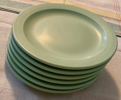 VTG BOONTON WARE MELMAC MELAMINE 6~8" SALAD PLATES MINT SEAFOAM GREEN ...