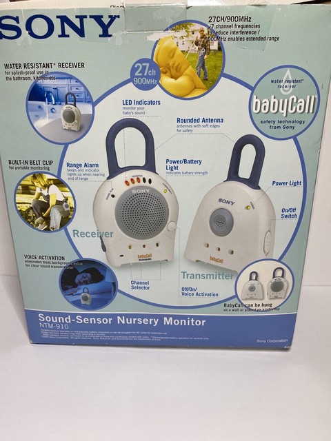 Sony Babycall Sound Sensor Nursery Baby Monitor 900 MHz 27 Channels ...