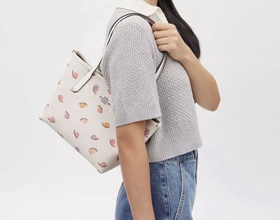 Coach CV269 Snail Print Small City Tote Shoulder Bag Shopper Handbag ...