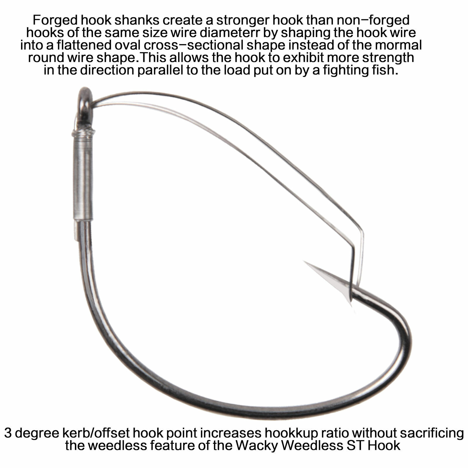 100 pcs Weedless Hooks Wide Gap Wacky Worm Drop Shot High Carbon Steel ...