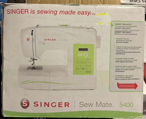 SINGER Sew Mate 5400 Handy Sewing Machine w 60 Built In Stitches Foot ...