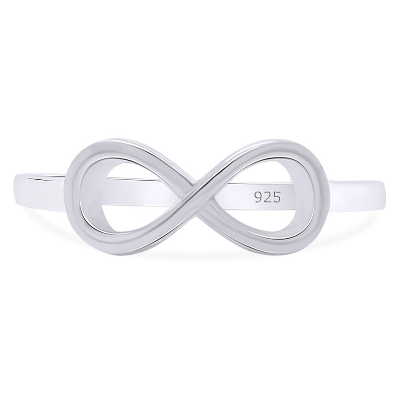 Infinity Symbol Engagement Ring for Women 14K White Gold Plated ...