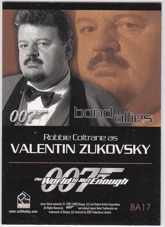 JAMES BOND DANGEROUS LIAISONS BOND ALLIES BA17 ROBBIE COLTRANE VALENTIN ...
