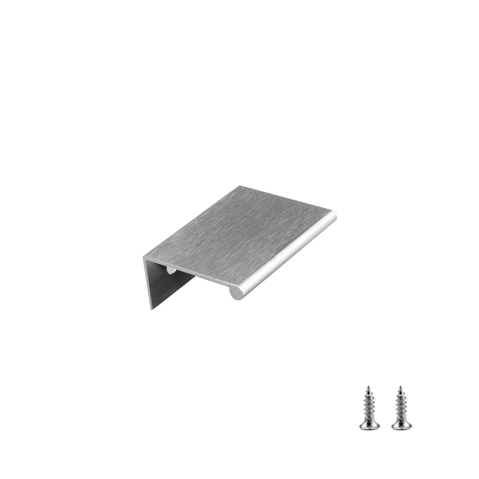 Brushed Nickel Finger Edge Pull Cabinet Door handle Bar Back Mount ...