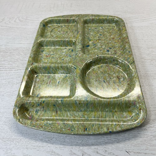 Vintage Prolon Ware School Cafeteria Tray 9953 Green Confetti Divided ...
