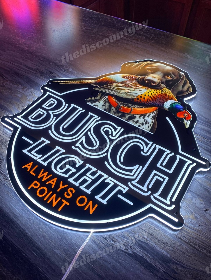 Pheasant Hunting Pointer Bird Dog Busch LED Light Sign Always on Point ...