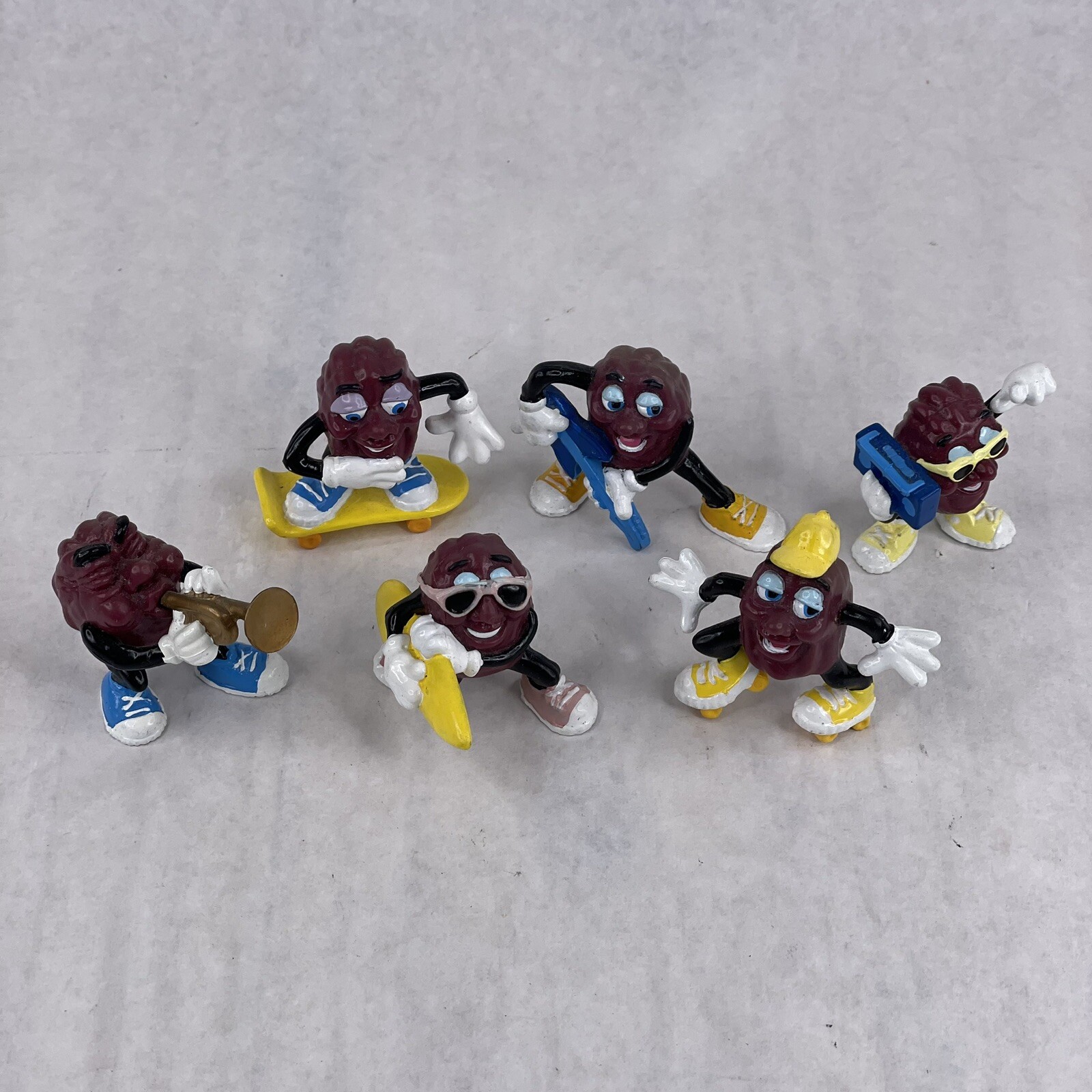 Lot of 6 CALIFORNIA RAISINS Band PVC Figurines Vintage 1988 Trumpet ...