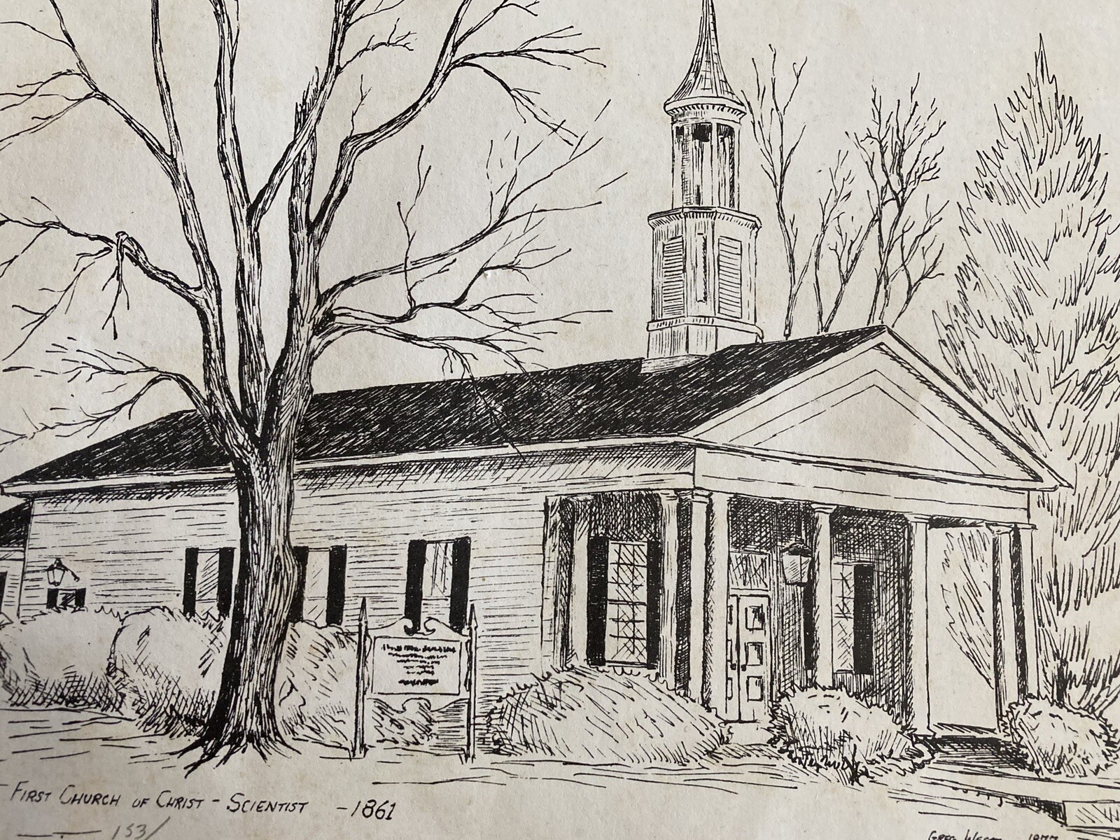 Greg Wessel signed number print First Church Of Christ Scientist 1861 ...