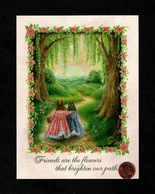 SUSAN WHEELER Holly Pond Hill Rabbit Trees FRIENDSHIP Greeting Card W ...