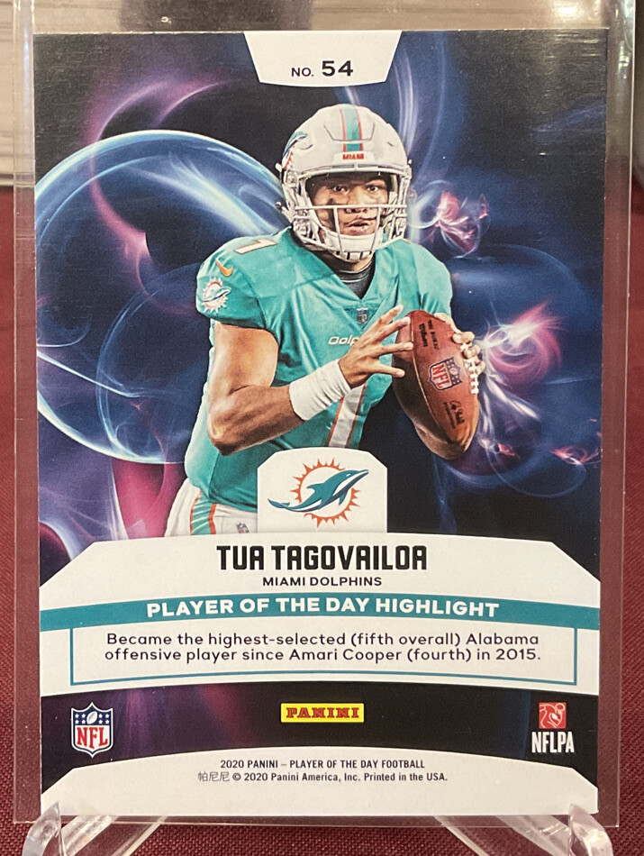 2020 Panini NFL Player of The Day Tua Tagovailoa #54 Base Rookie RC ...