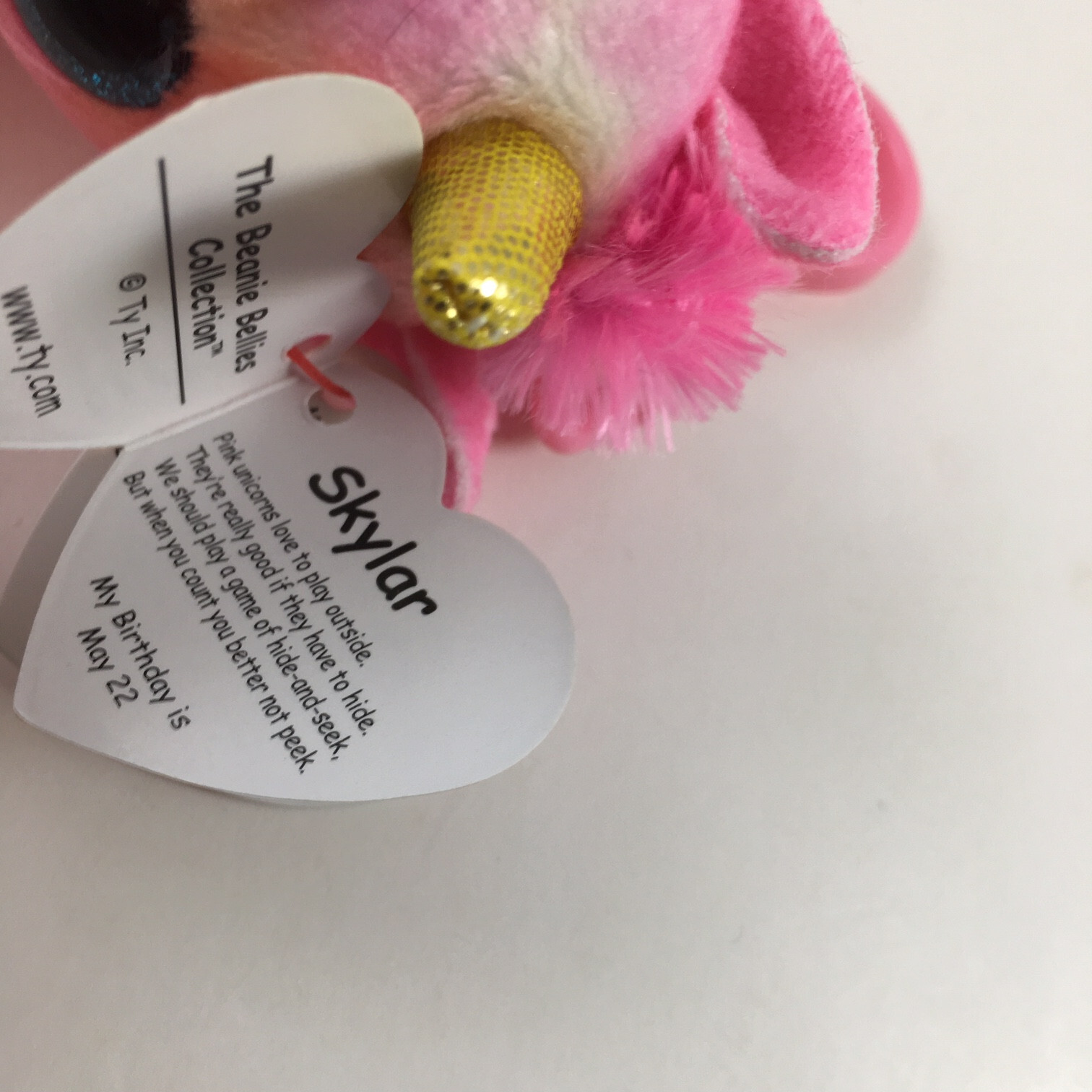 Ty Beanie Baby Bellies - SKYLAR the Unicorn (Plastic Key Clip - 4 Inch ...