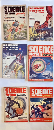NICE LOT OF 6 SCIENCE FICTION QUARTERLY PULPS THE 1950S FAIR TO VF ...