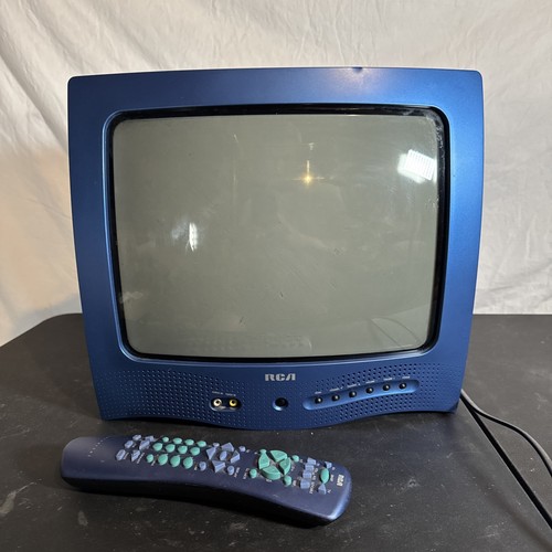 Vintage Blue RCA 13" Color Retro Gaming Television CRT TV - E13702 ...