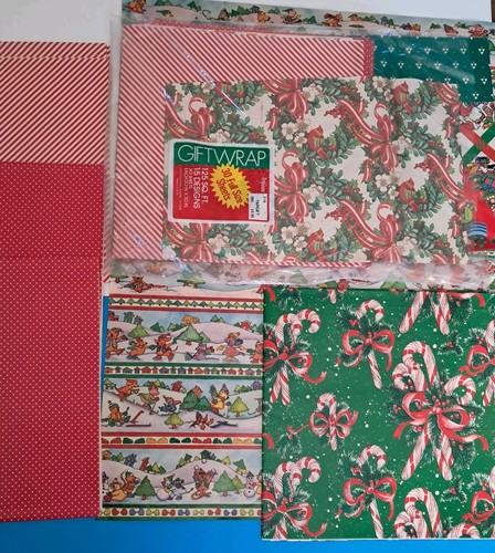 VINTAGE Lot CHRISTMAS GIFT WRAPPING PAPER SHEETS | eBay