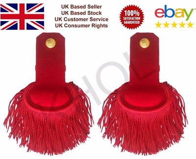 Red Silk Epaulettes Shoulder Epaulettes with Fringe Marching Band ...
